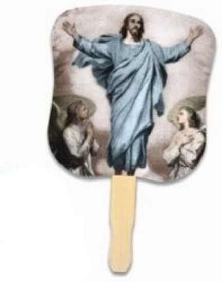 Custom Stock Design Hand Fan-Resurrection Of Jesus in bulk | Save Your Ink