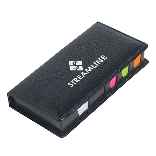 Logoed Leather Look Sticky Note Cases With Calendars