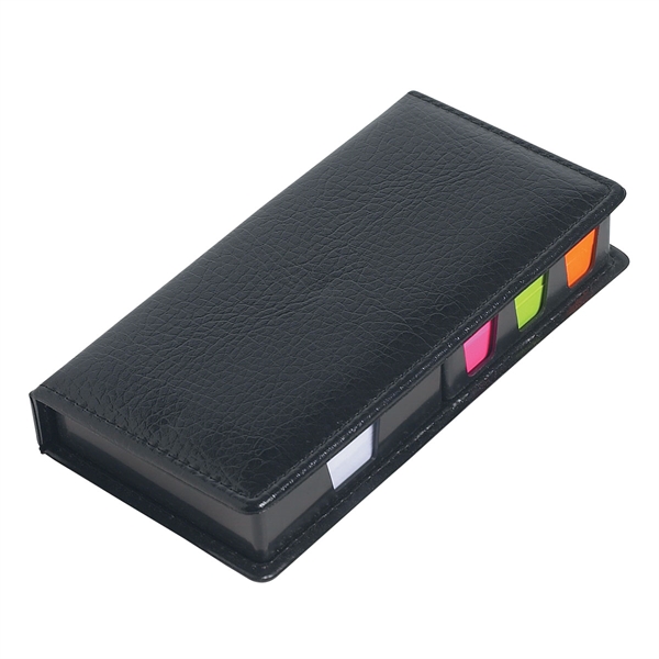 Logoed Leather Look Sticky Note Cases With Calendars