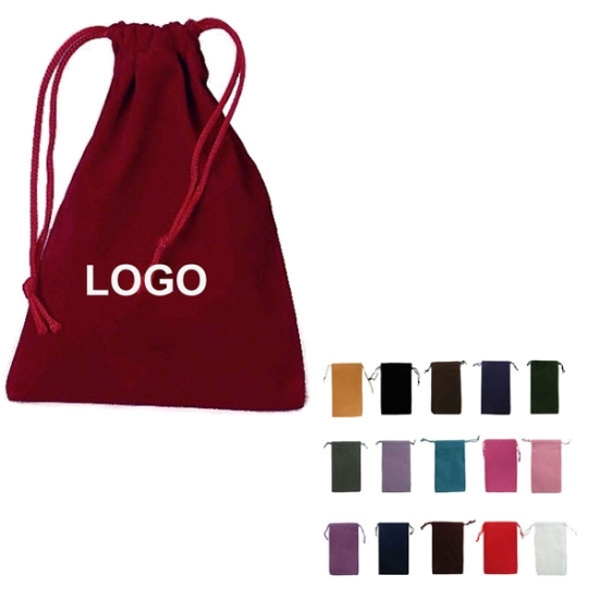 Custom Big Drawstring Velvet Pouch in bulk | Save Your Ink