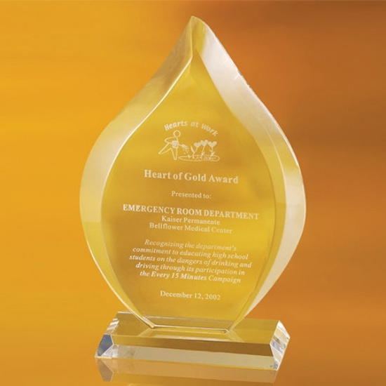 Custom Flame Shaped Award in bulk | Save Your Ink