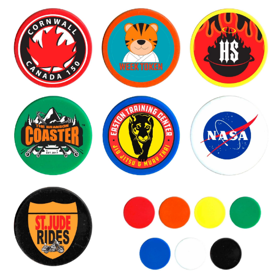 Custom Plastic Token Smooth Surface 1-9/16" in bulk | Save Your Ink