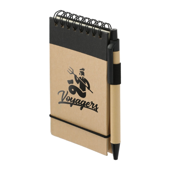 Custom 5" x 4" Recycled Spiral Jotter with Pen in bulk | Save Your Ink