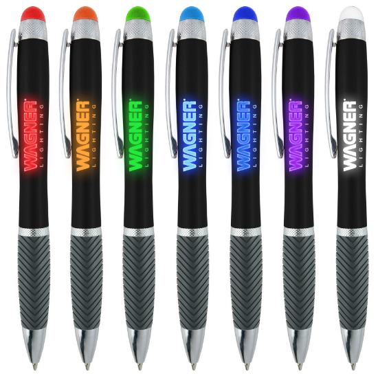 Custom Logo Light Up Stylus Colored Pens in bulk | Save Your Ink