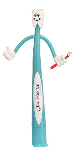 Custom Tooth Bend-A-Pen Full Color Pens in bulk | Save Your Ink